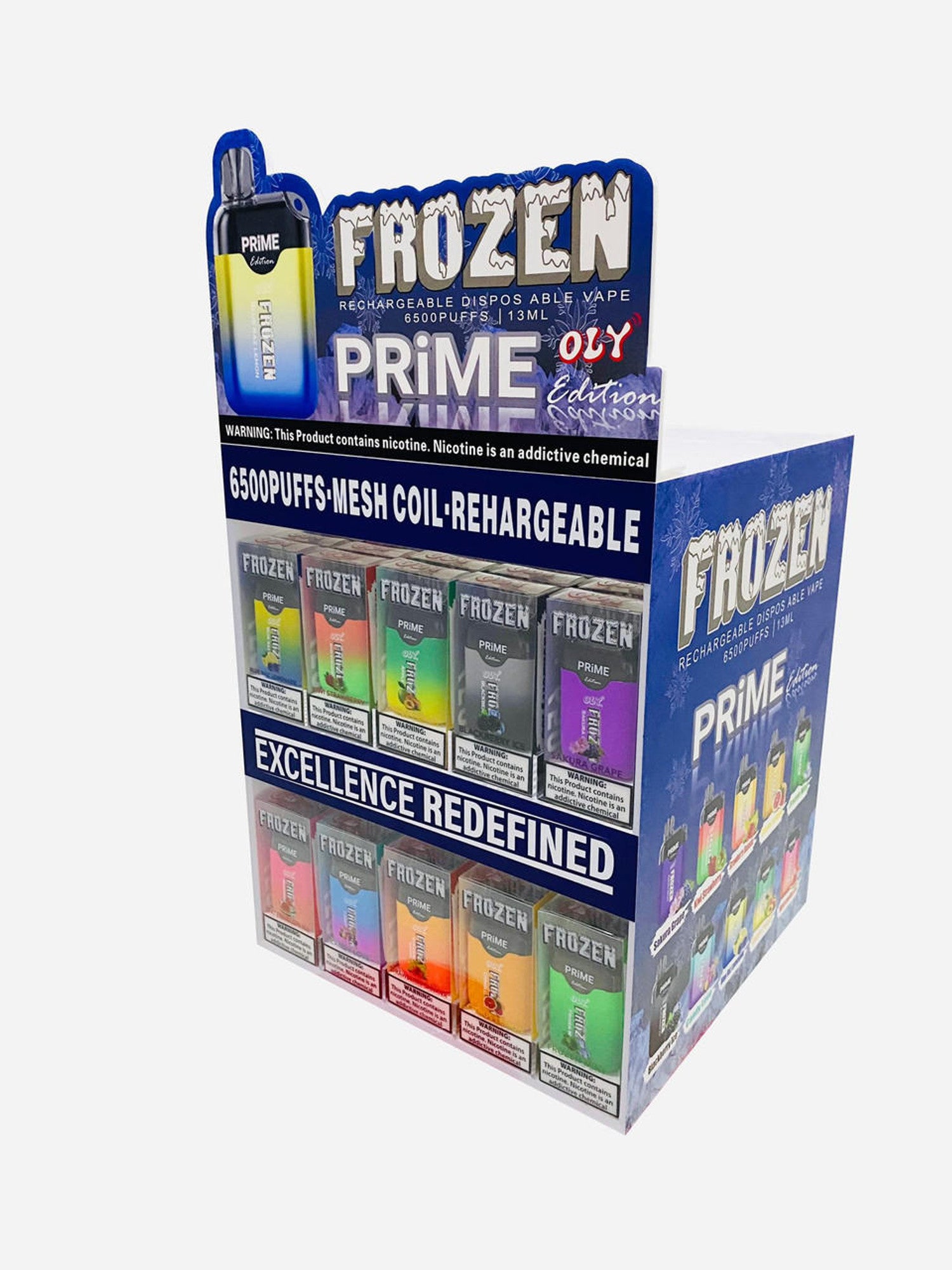 OLY Frozen Prime 6500 Puffs 50ct Display | Best Price in 2024 at H&S ...